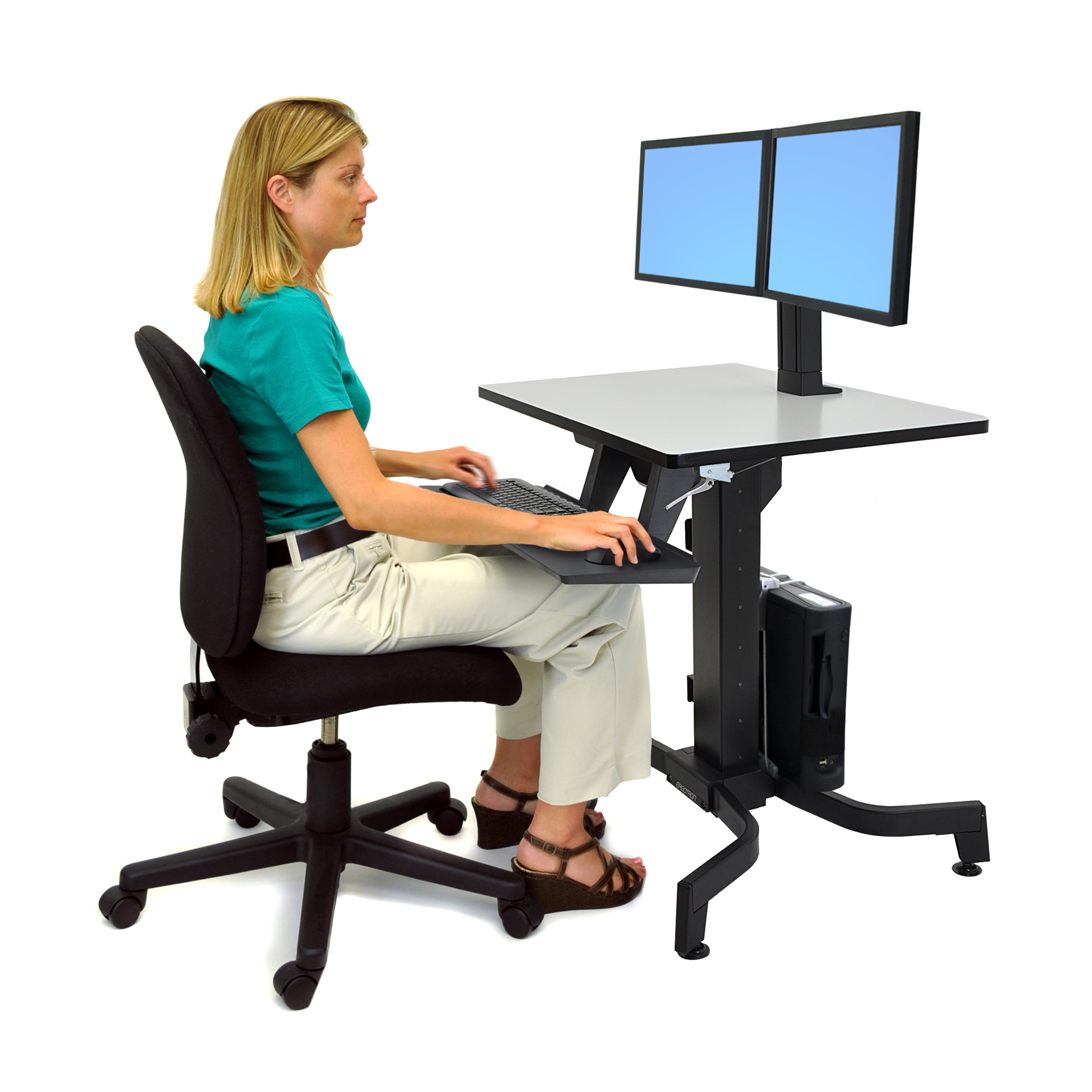 Sit Stand Workstation Chairs HealthPostures Taskmate Go 6300 Desktop